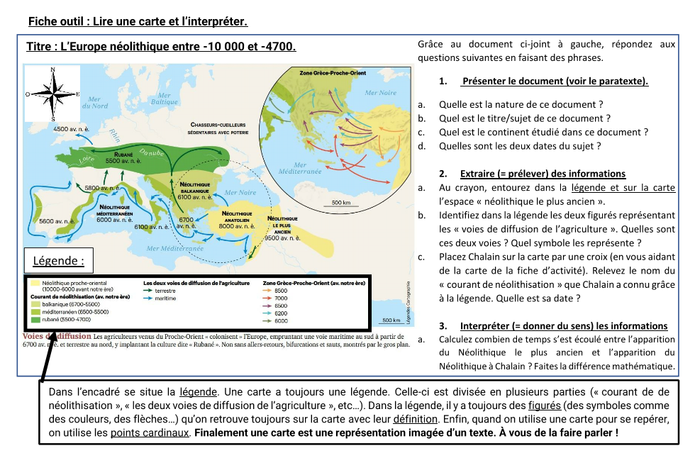 Lire une carte en sixième – Activité d’histoire et de géographie au ...